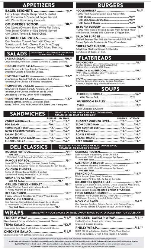 Goldbergs Fine Foods - West Paces menu in Atlanta, Georgia, USA