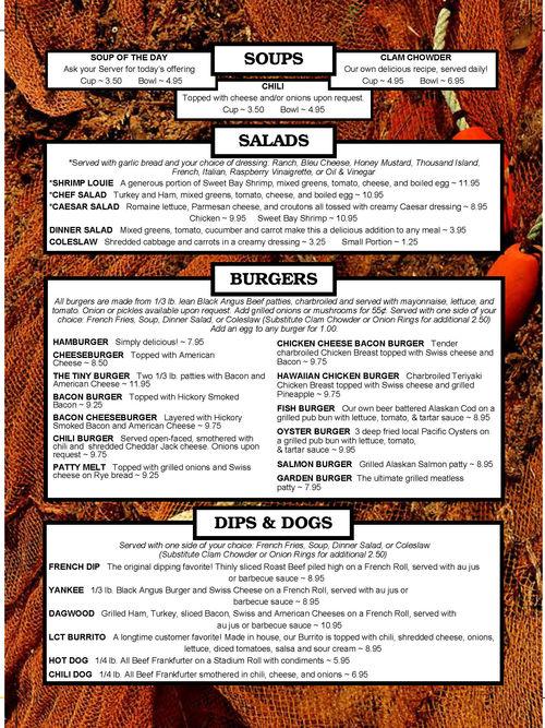 La Conner Pub & Eatery menu in La Conner, Washington, USA