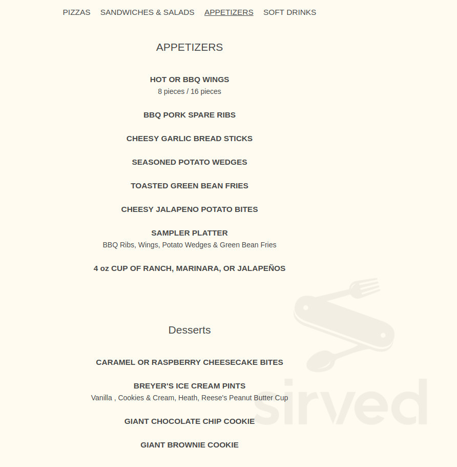 Pacifica Pizza menu in Fresno, California, USA