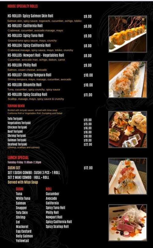 Dusit Thai Cuisine menu in Newport, Vermont, USA