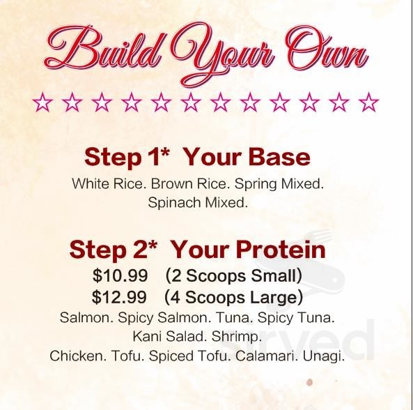 Poke King menu in Spokane, Washington, USA