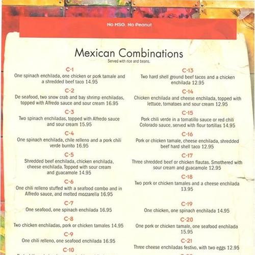 Don Luis Restaurant menu in Billings, Montana, USA