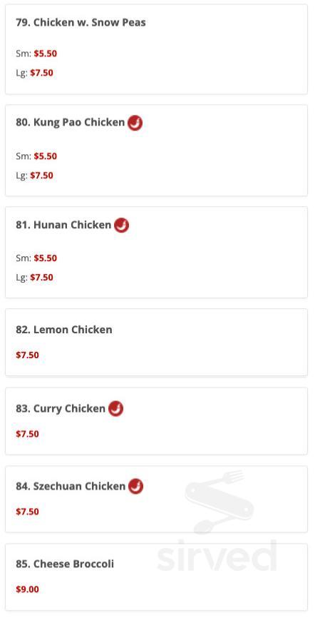 Menu - Middleburg PA's China Wok | Sirved