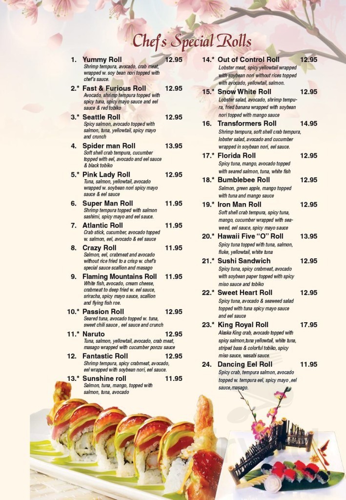 Yummy Sushi Take Out menu in Plainville, Connecticut, USA