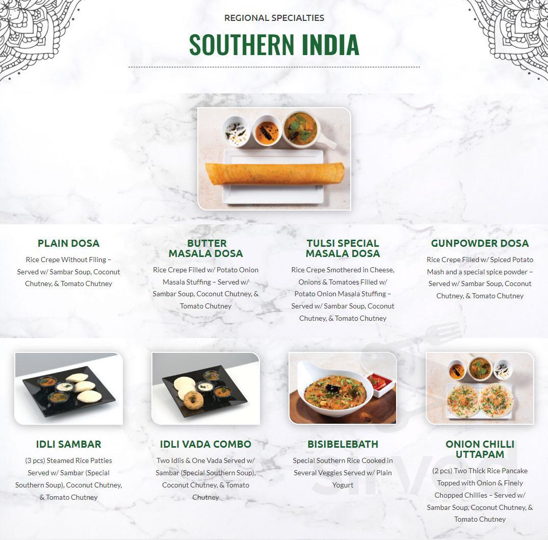 Tulsi Indian Eatery (Northridge) menus in Northridge, California ...