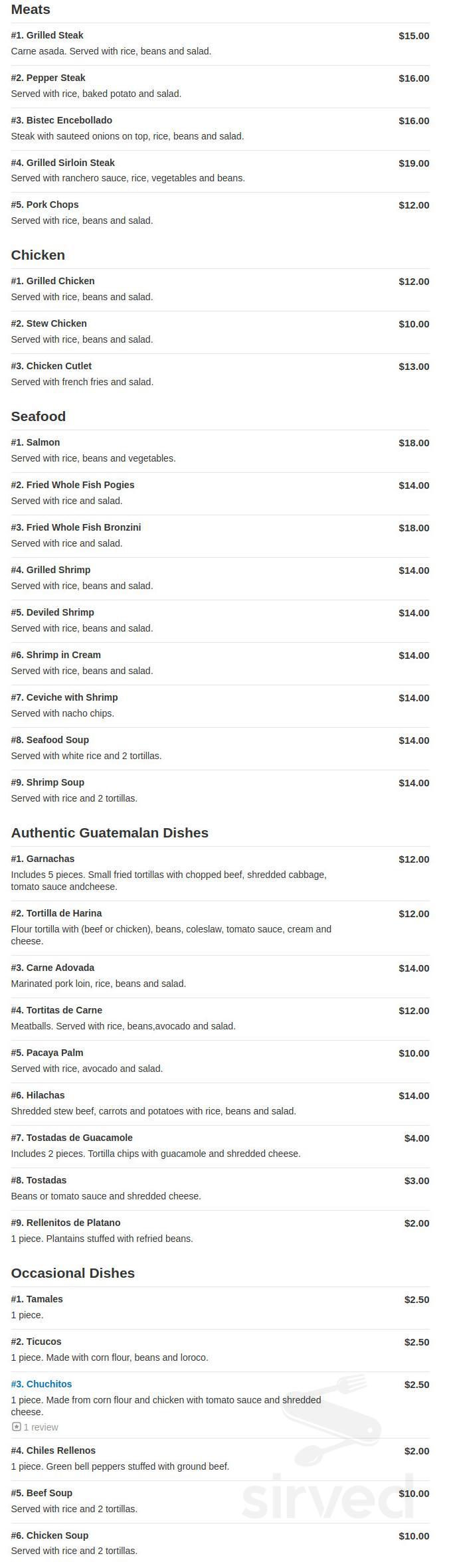 Deli & Restaurant Quetzal menu in Hempstead, New York, USA