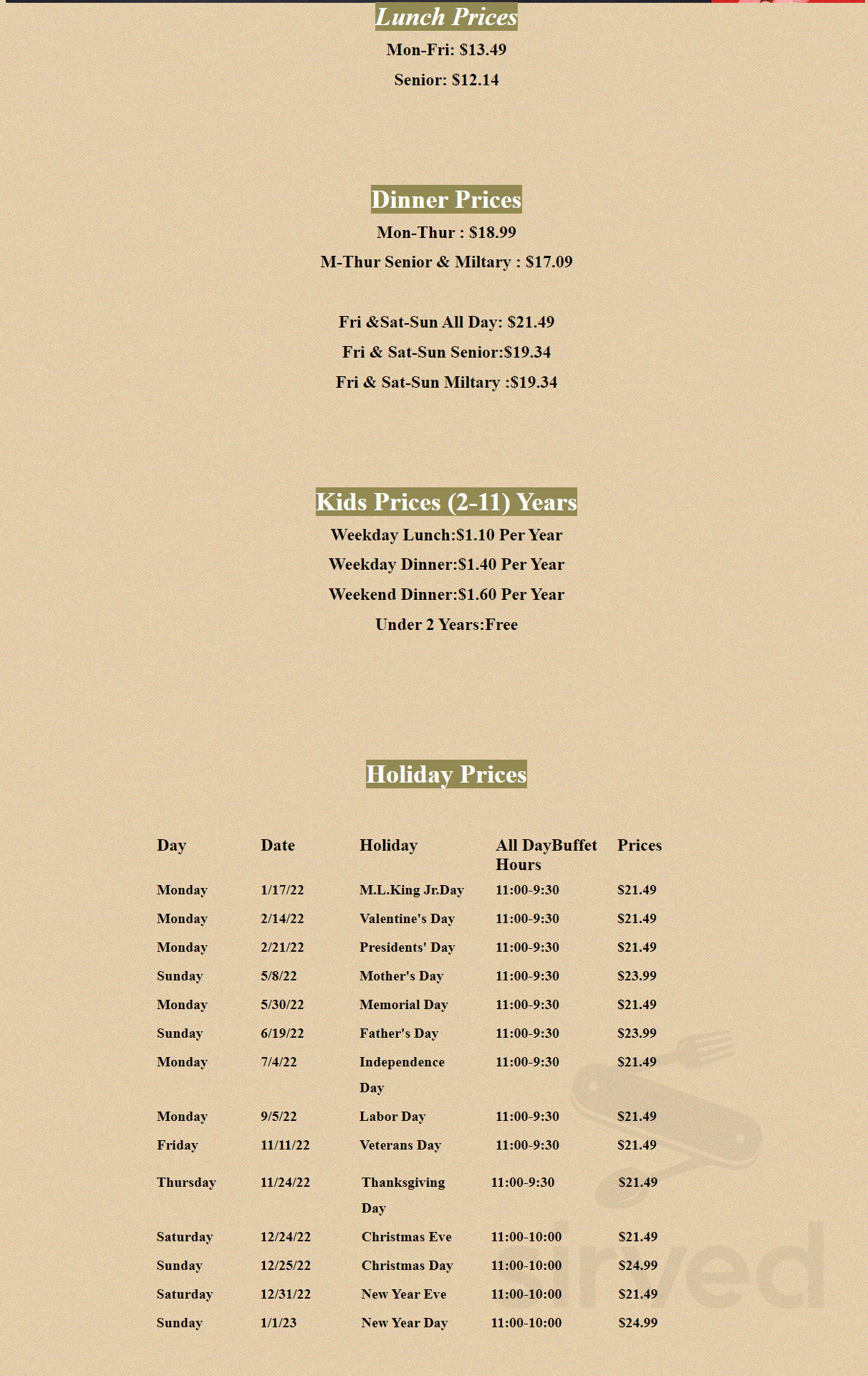 Harvest Buffet in Tacoma, Washington, United States