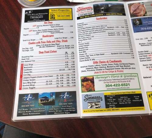 Der Dog Haus menu in Parkersburg, West Virginia, USA