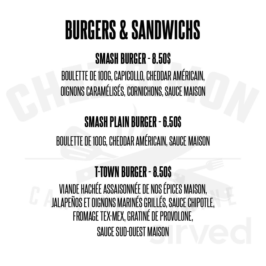 Chez Simon Cantine Urbaine menu in Montréal, Quebec, Canada