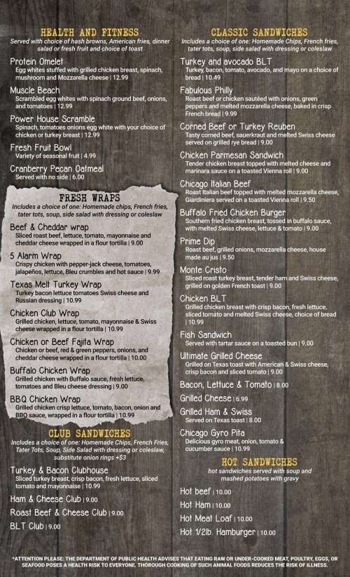 West Wind Diner menu in Darien, Wisconsin, USA