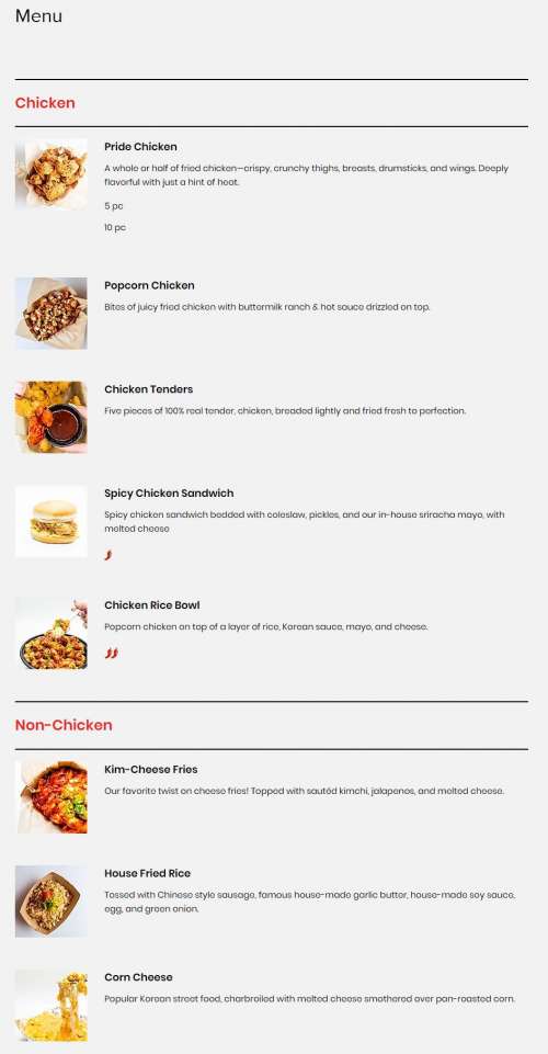 Chi Mac Bellevue menu in Bellevue, Washington, USA