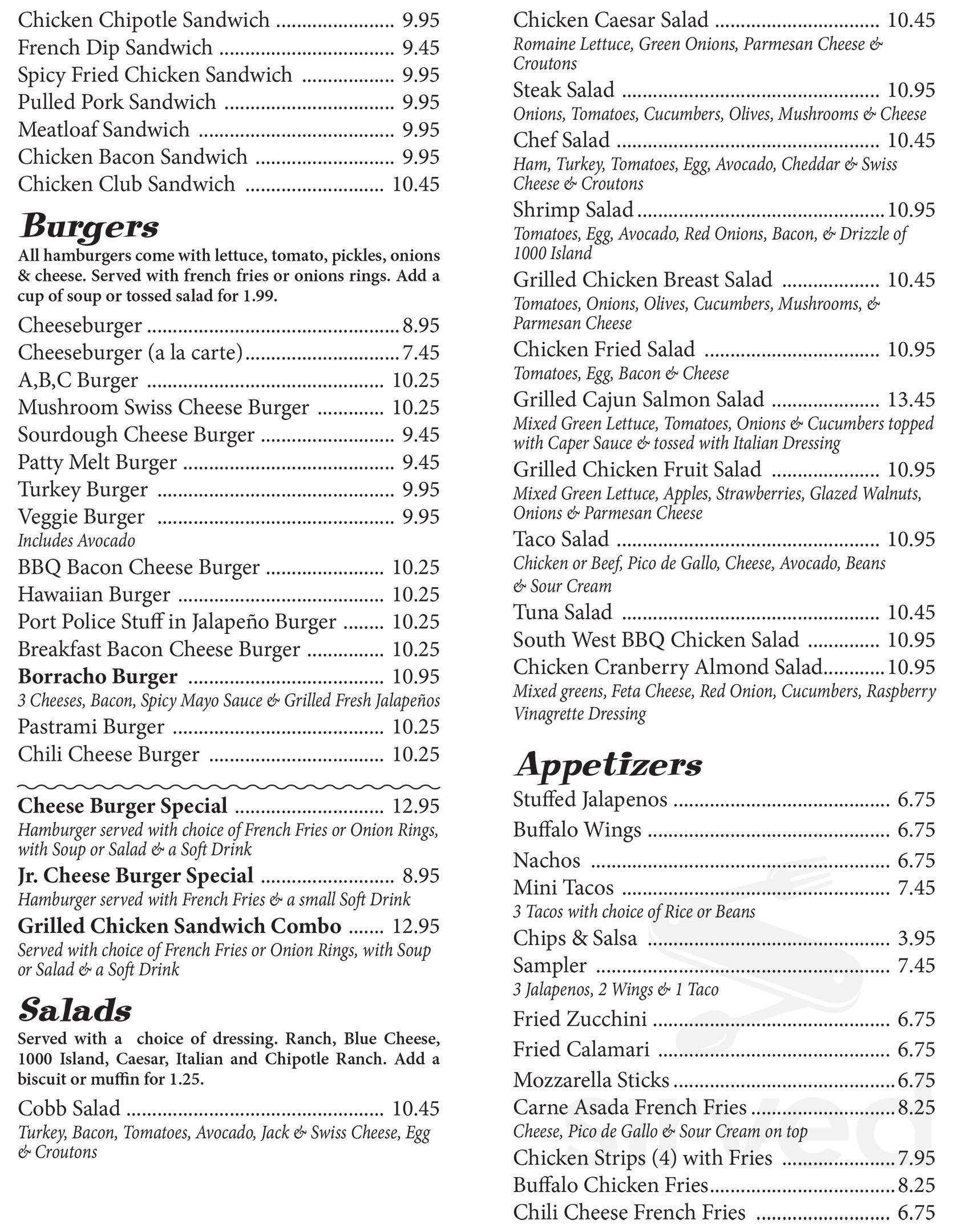 Menu - San Pedro CA's Happy Diner #2 | Sirved