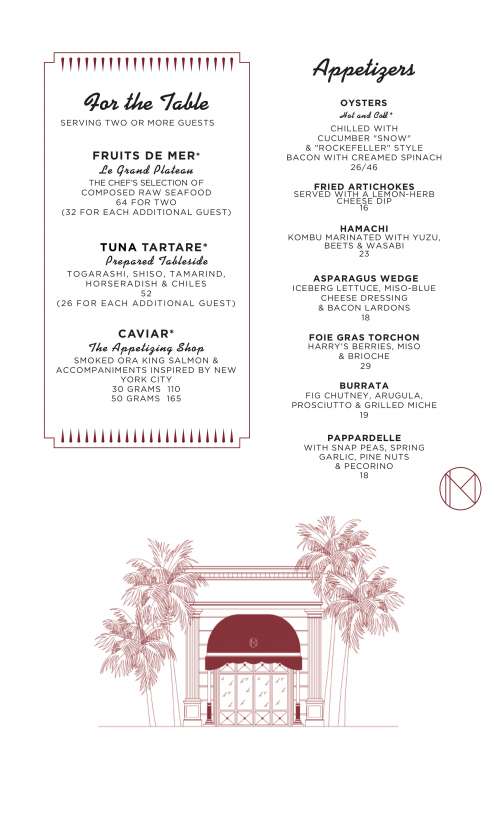 NoMad Library menu in Las Vegas, Nevada, USA