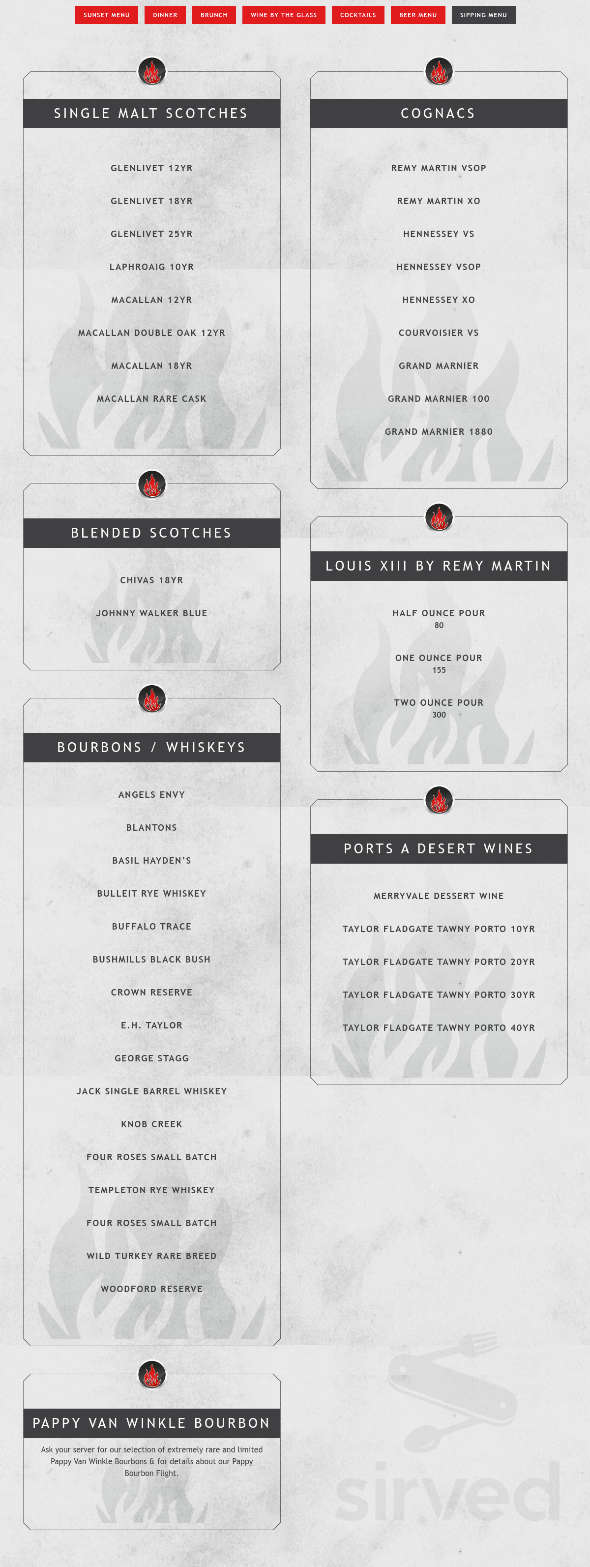 Menu for FlameStone American Grill in Oldsmar, FL | Sirved