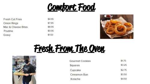 Stacked Bistro and Bakery menu in Crossfield, Alberta, Canada