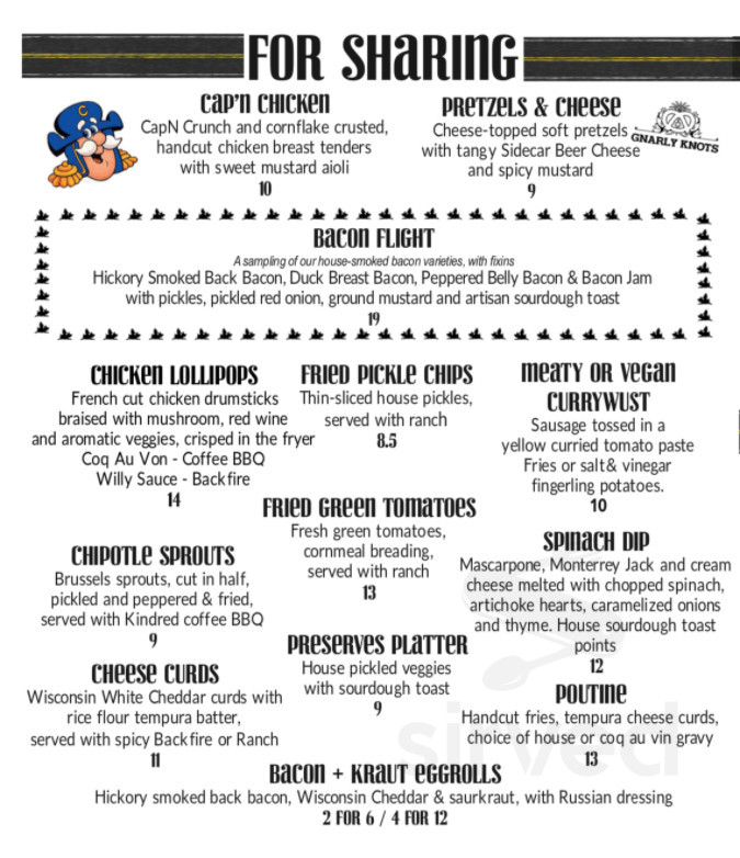 Menu - Batavia IL's Sidecar Supper Club & Beer Garden | Sirved