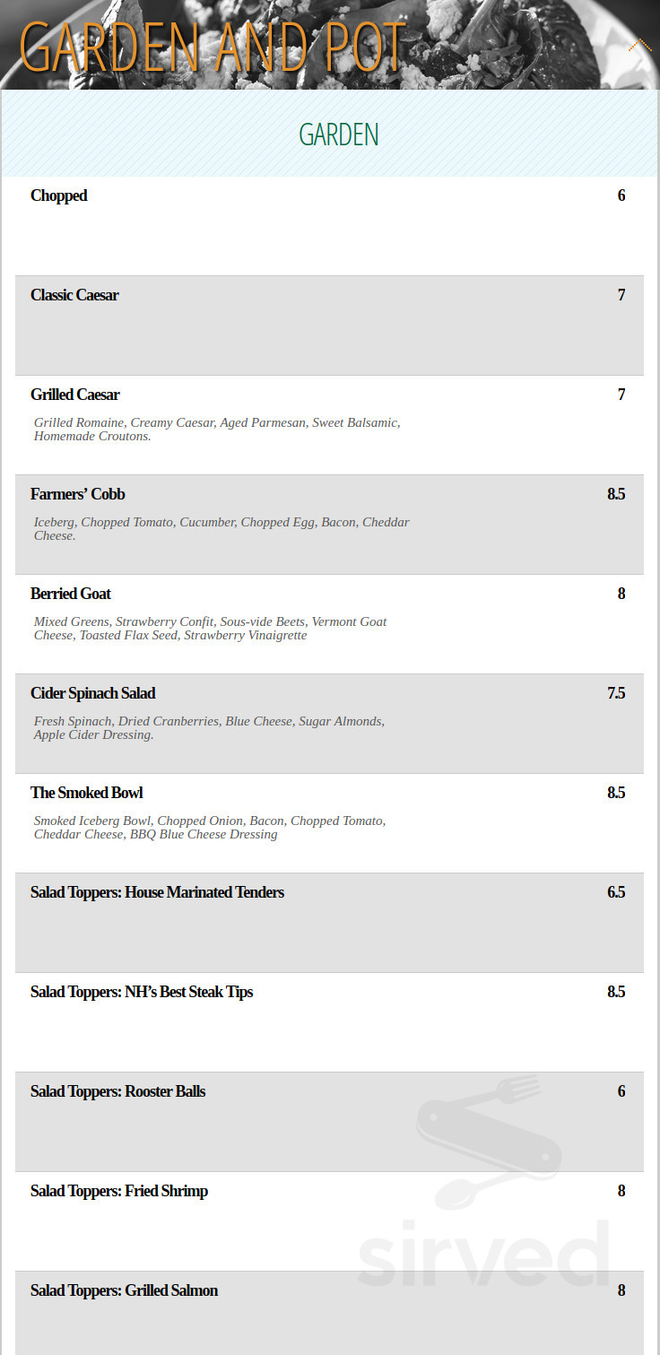 Tuckaway Tavern and Butchery menus in Raymond, New Hampshire, United States