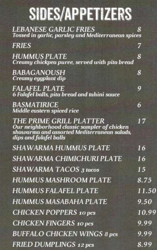 BLVD Prime Grill menu in Queens, New York, USA