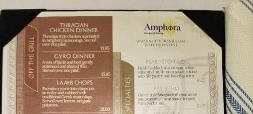 Menu for Amphora in Derry, NH | Sirved