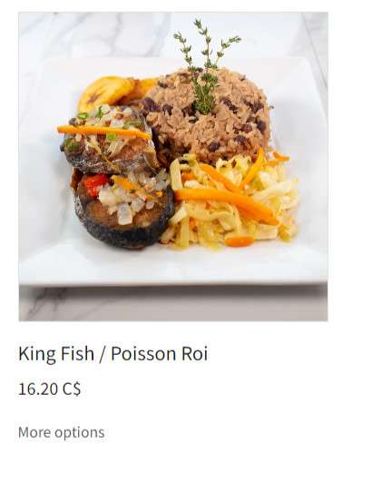 Fusion Caribbean Kitchen menu in LaSalle, Quebec, Canada