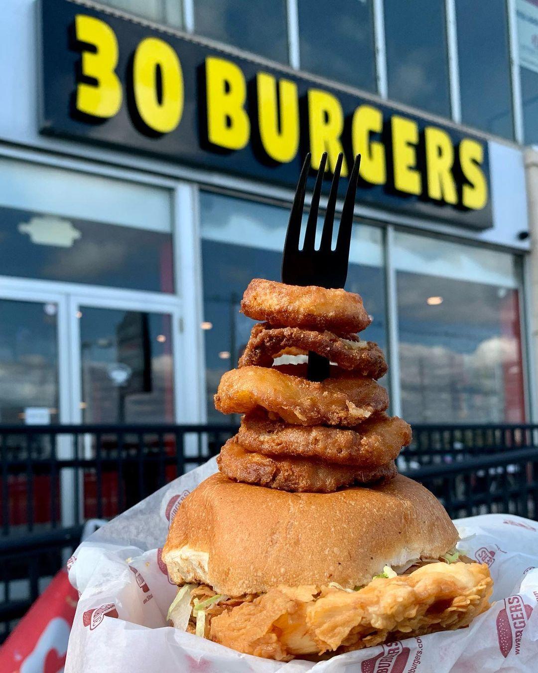 30 Burgers menu in Rutherford, New Jersey, USA