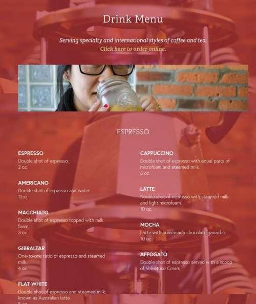 Red Velvet Cafe menu in Columbus, Ohio, USA