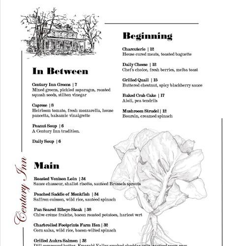 Century Inn menu in Scenery Hill, Pennsylvania, USA