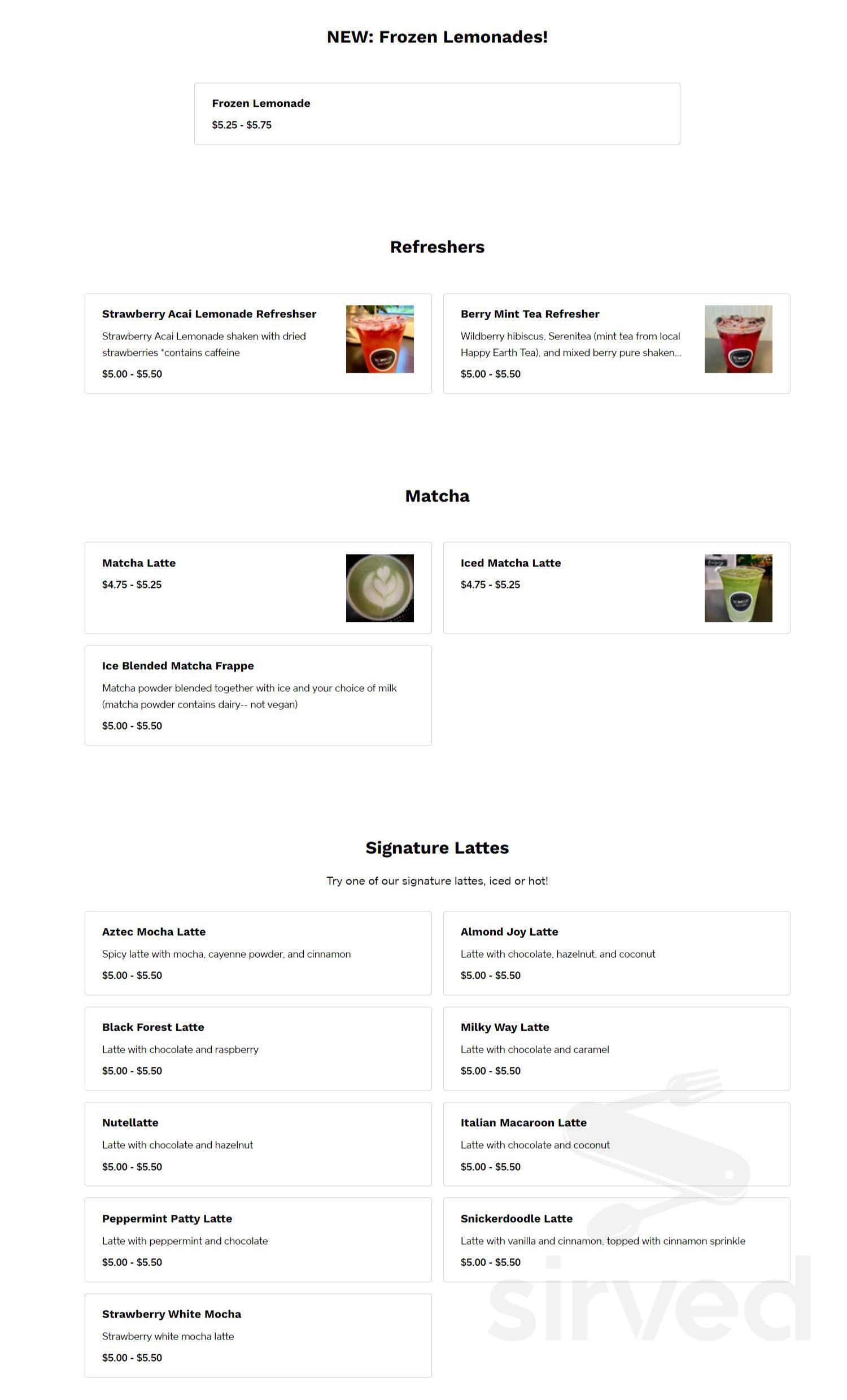 Tree Town Cafe menu in Rochester, New York, USA