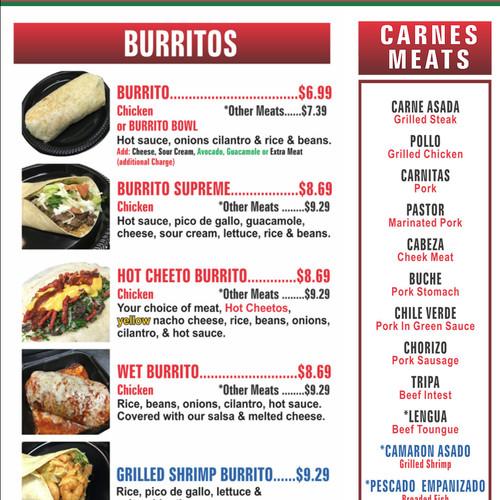 Tacos La Villa Mexican Grill menu in Bakersfield, California, USA