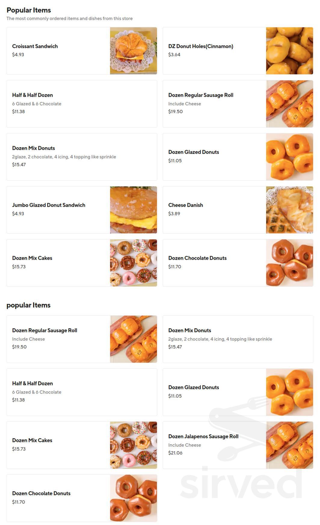 Eagle Donuts Menu - Benbrook, Texas | Sirved