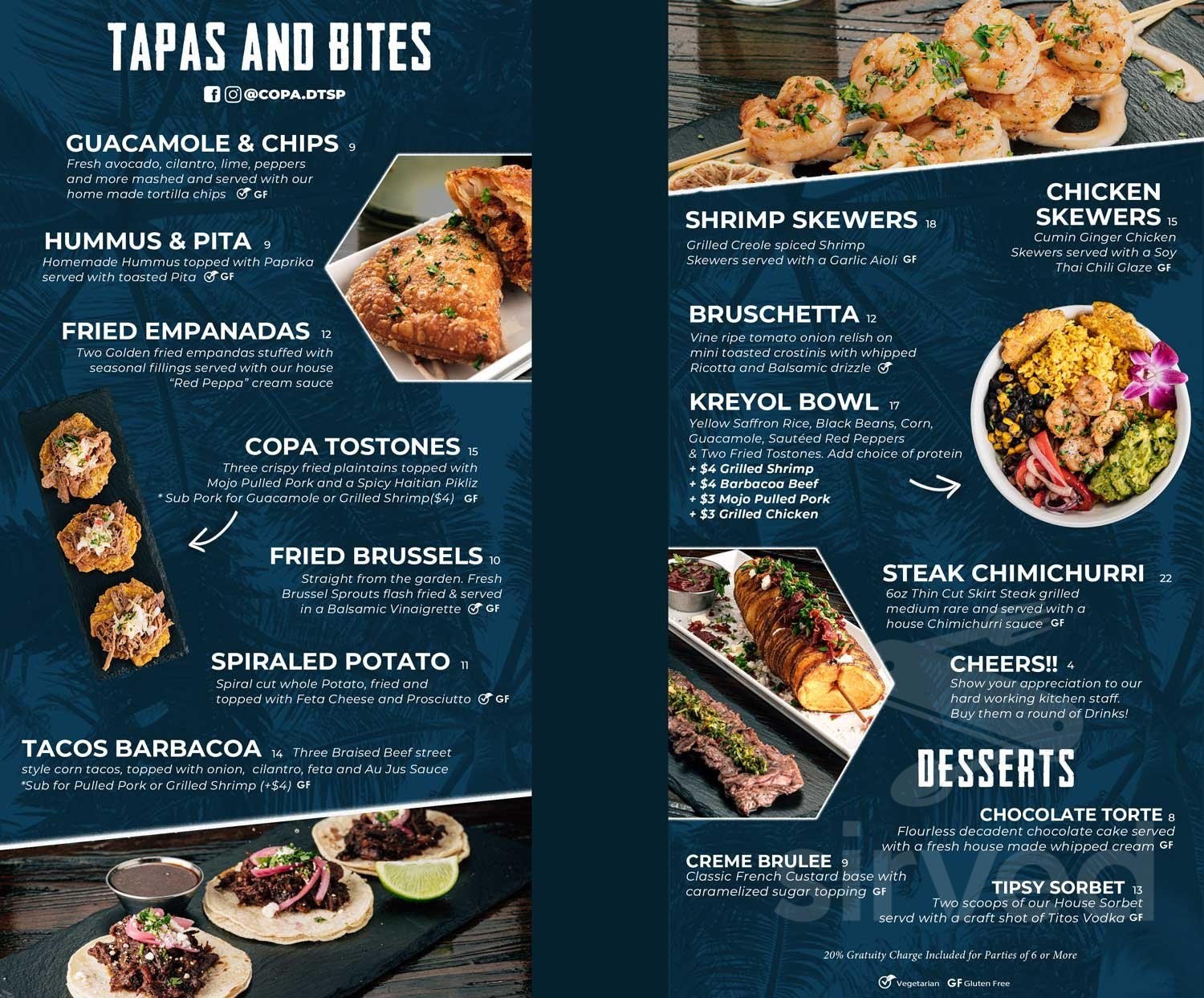 Menu - St. Petersburg FL's COPA | Sirved