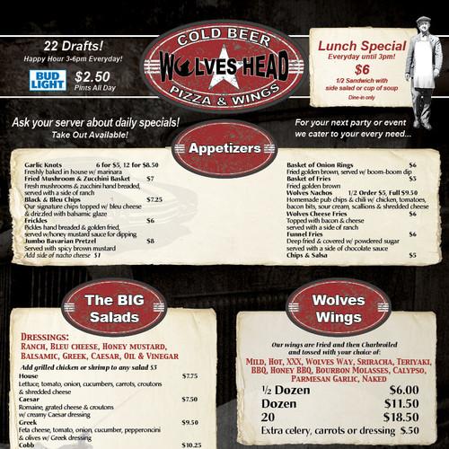 Wolves Head Pizza & Wings menu in Bradenton, Florida, USA