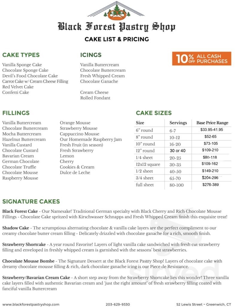 Black Forest Pastry Shop In Greenwich Connecticut United States