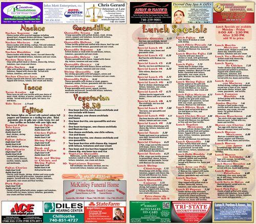Toro Loco Mexican Restaurant menu in Portsmouth, Ohio, USA