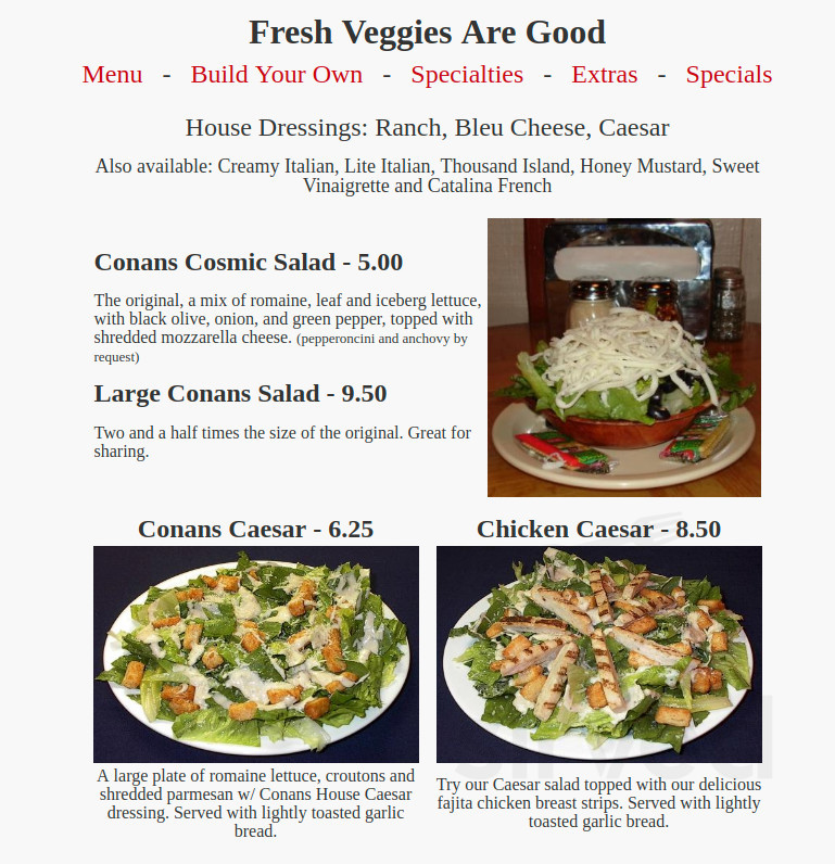 Conans Pizza North menus in Austin, Texas, United States