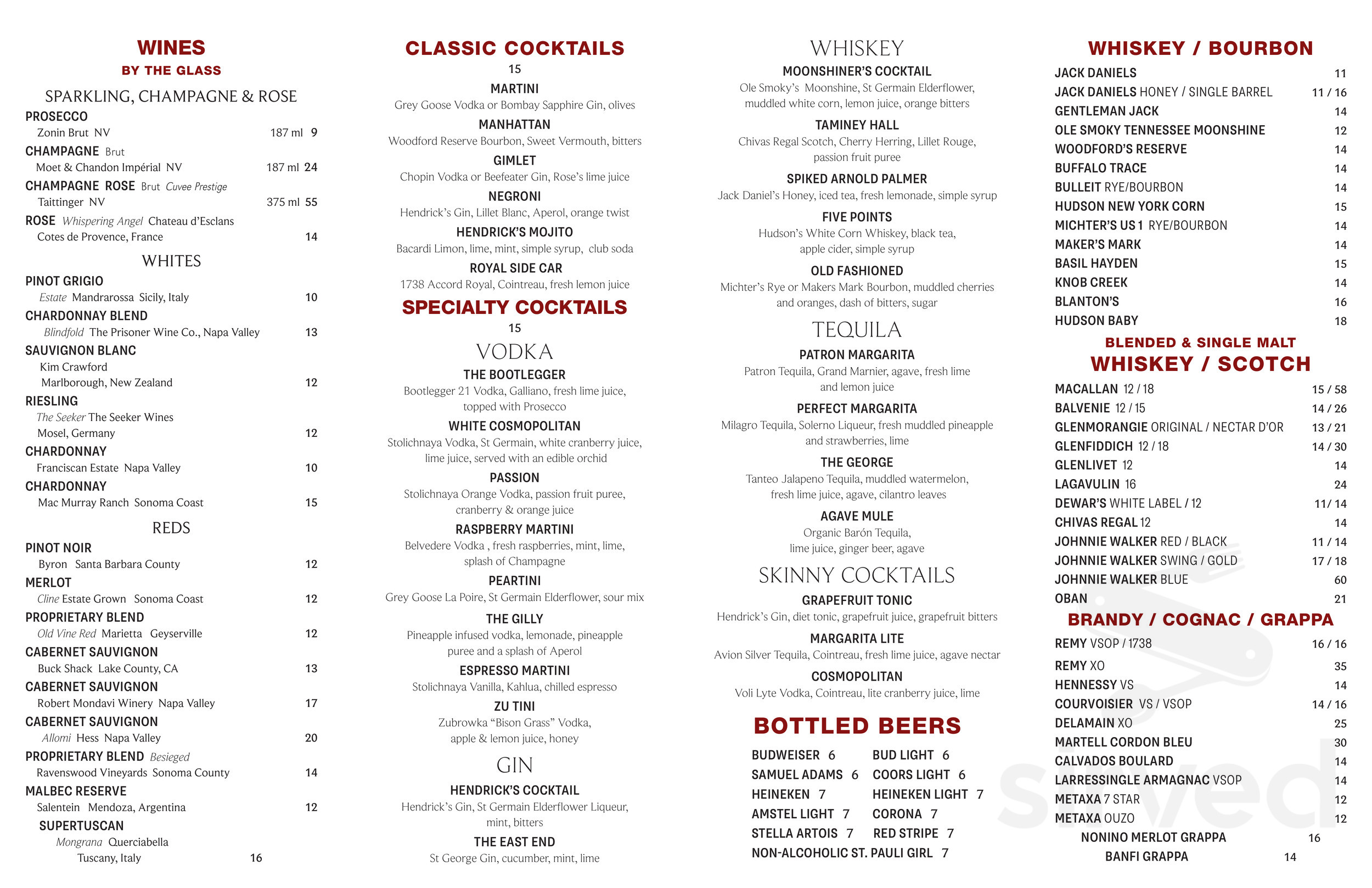 Hendrick's Tavern menus in Roslyn, New York, United States