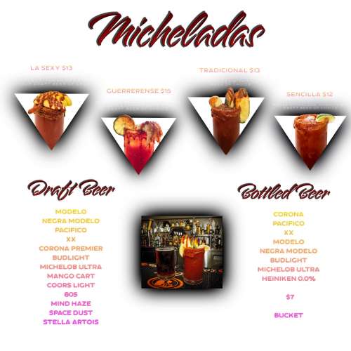 La Sexy Michelada menu in Whittier, California, USA