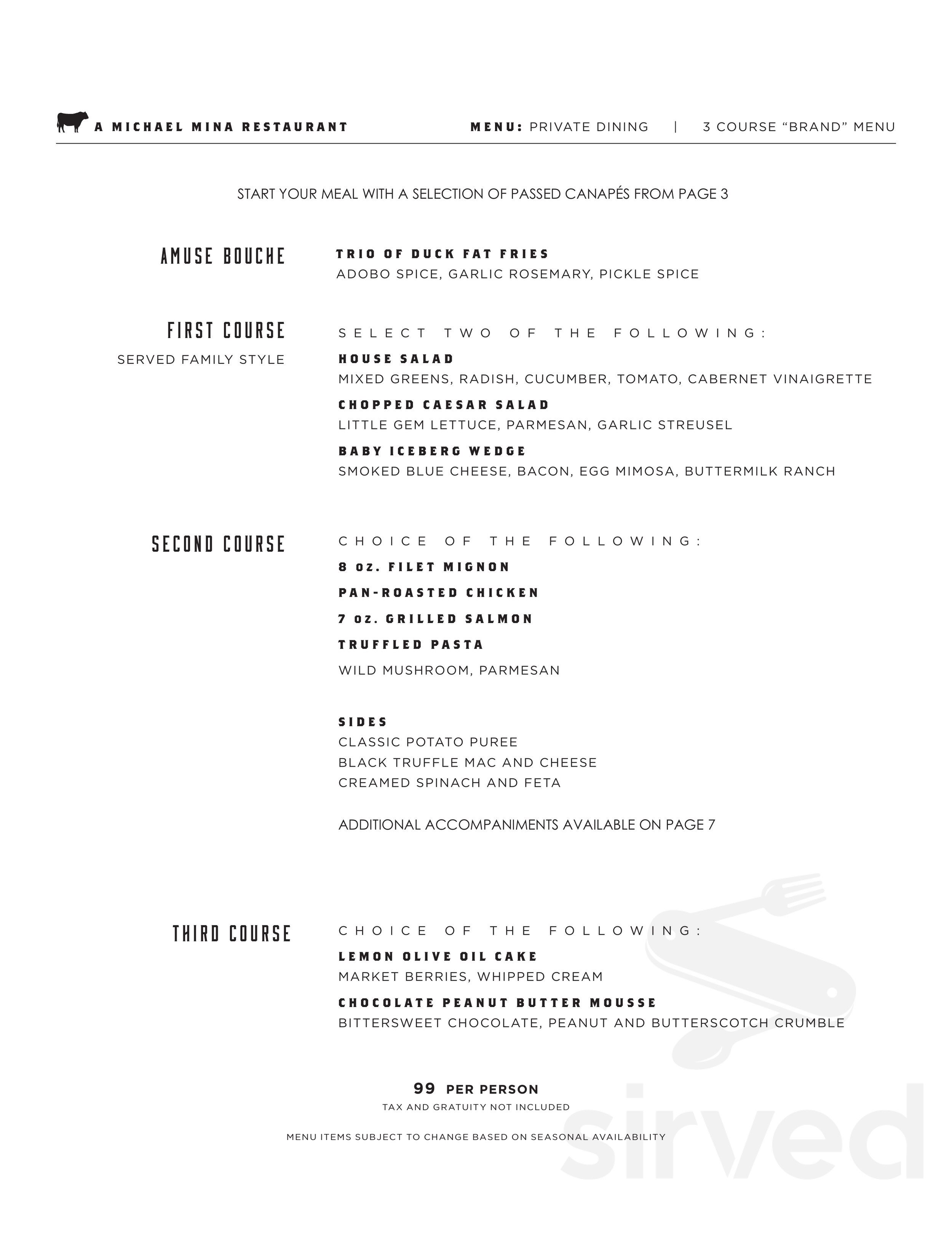 Menu - Glendale CA's Bourbon Steak Los Angeles | Sirved