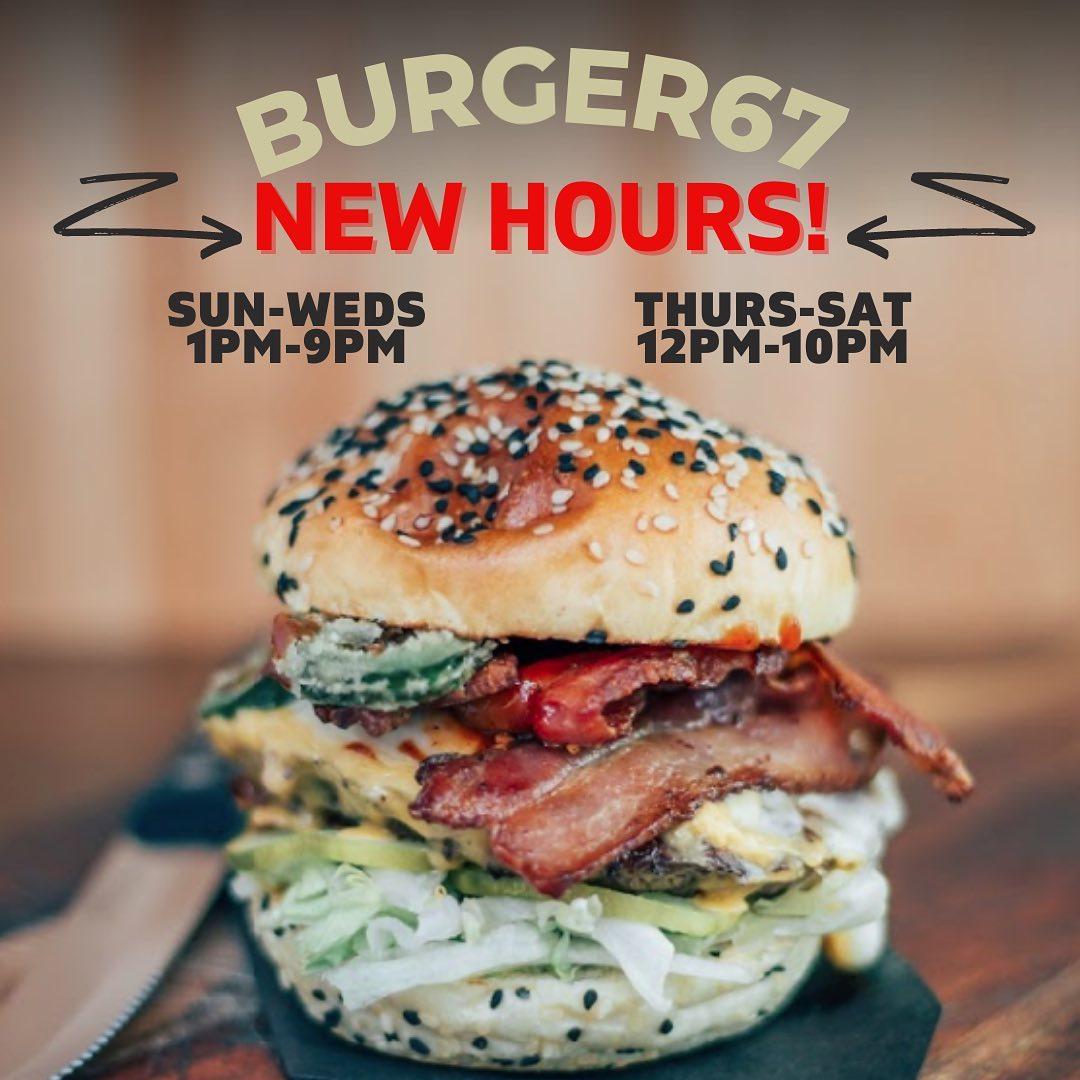 Burger 67 menu in Amherstburg, Ontario, Canada