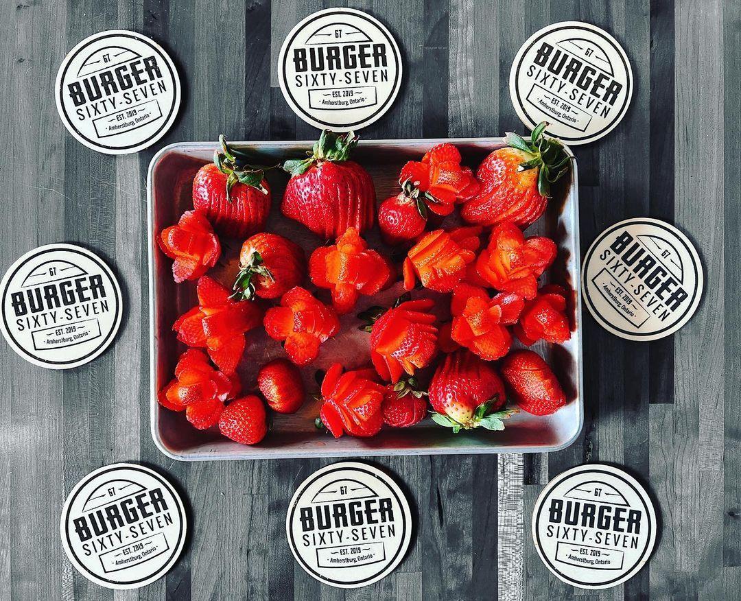 Burger 67 menu in Amherstburg, Ontario, Canada