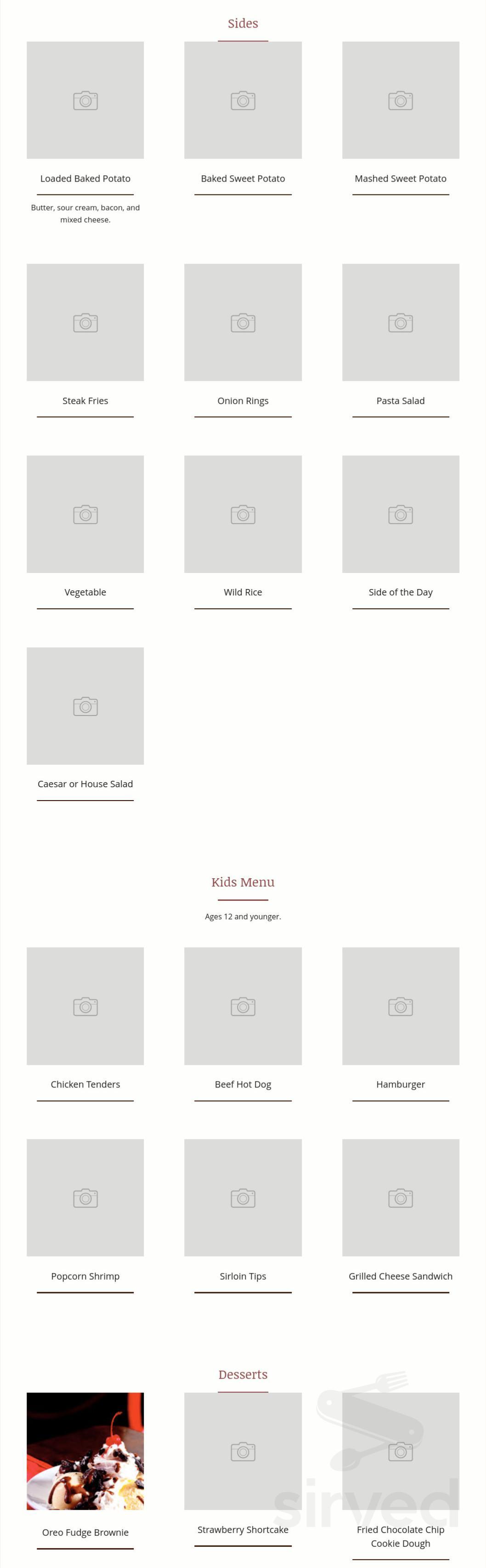 Carson's Steak Warehouse menu in Anderson, South Carolina, USA