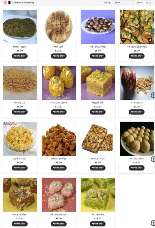 Sukhadia's Sweets and Snacks menu in Chicago, Illinois, USA