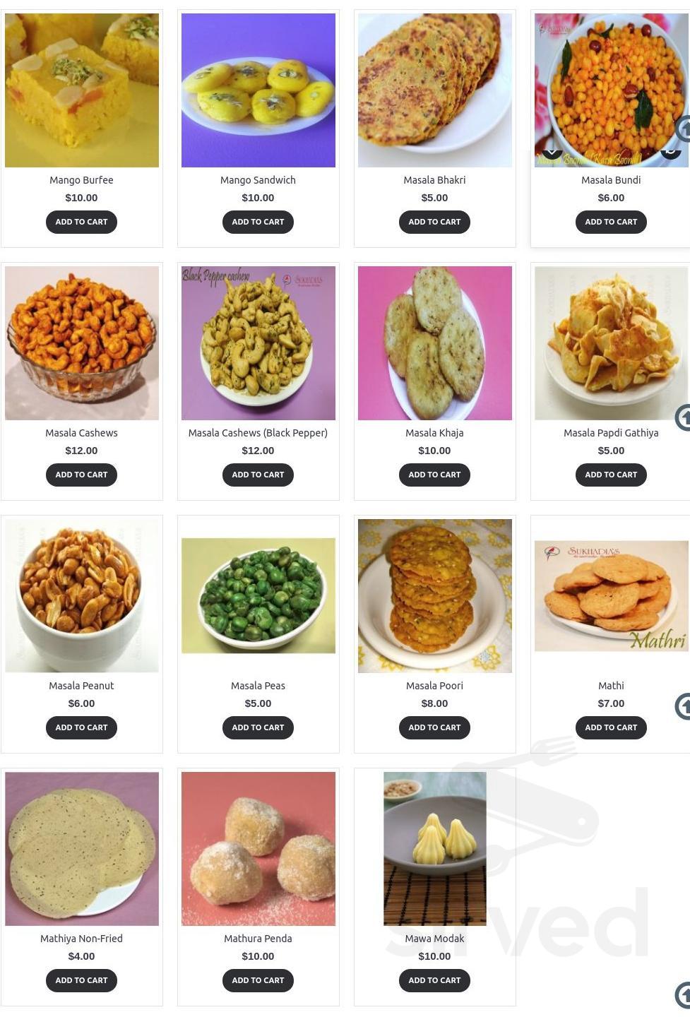 Sukhadia's Sweets and Snacks menu in Chicago, Illinois, USA