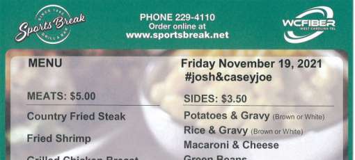 Sports Break Menu - Greenwood, South Carolina | Sirved