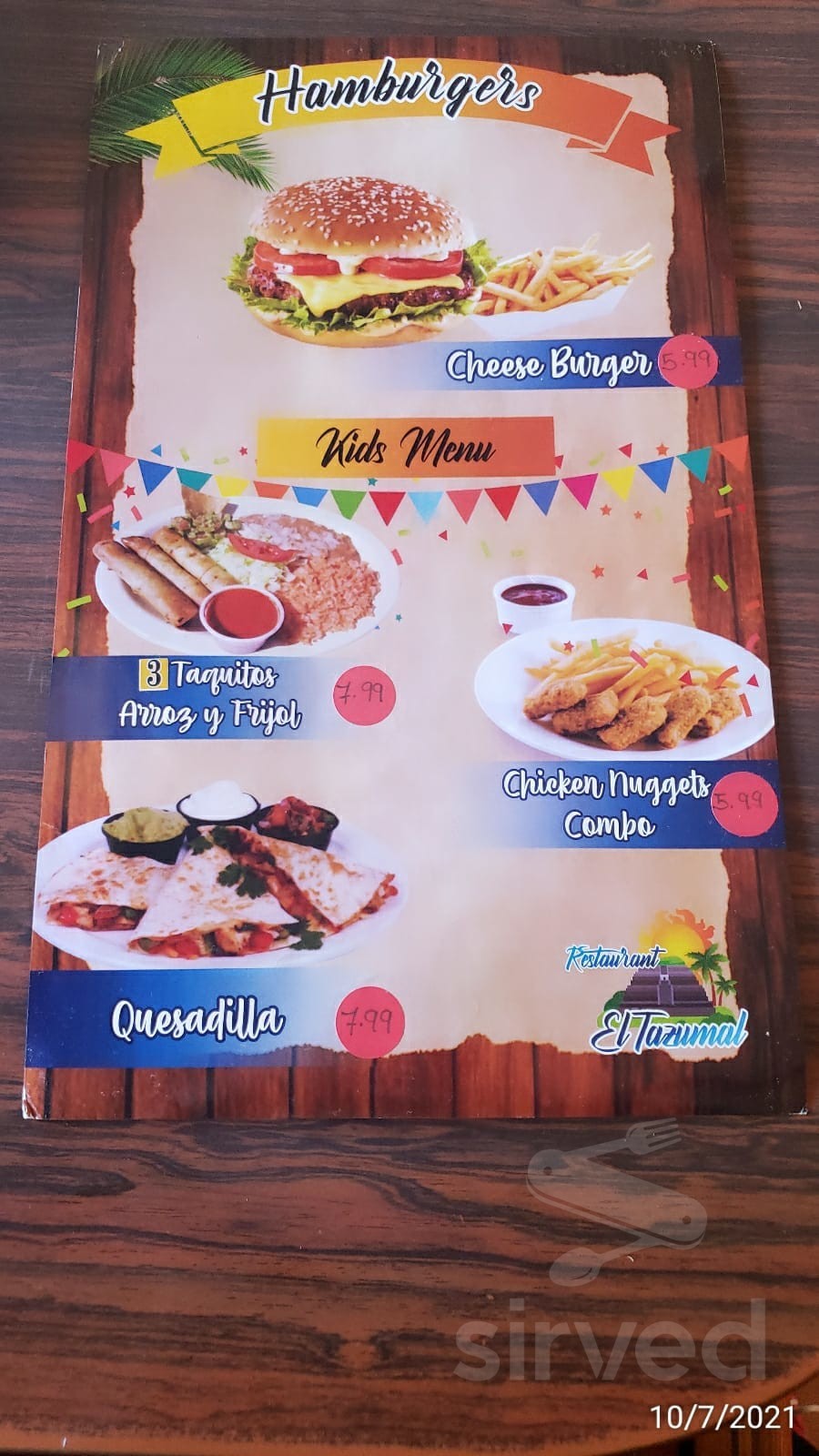 El Tazumal Restaurant Salvadoreno & Mexicano menu in Bakersfield ...