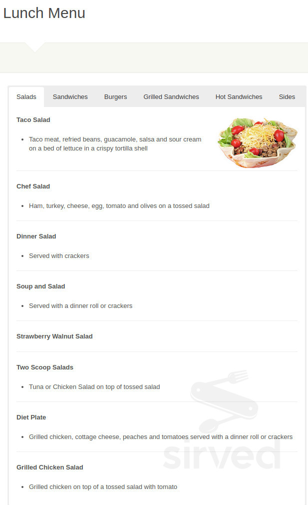 Johnson's Corner menu in Loveland, Colorado, USA