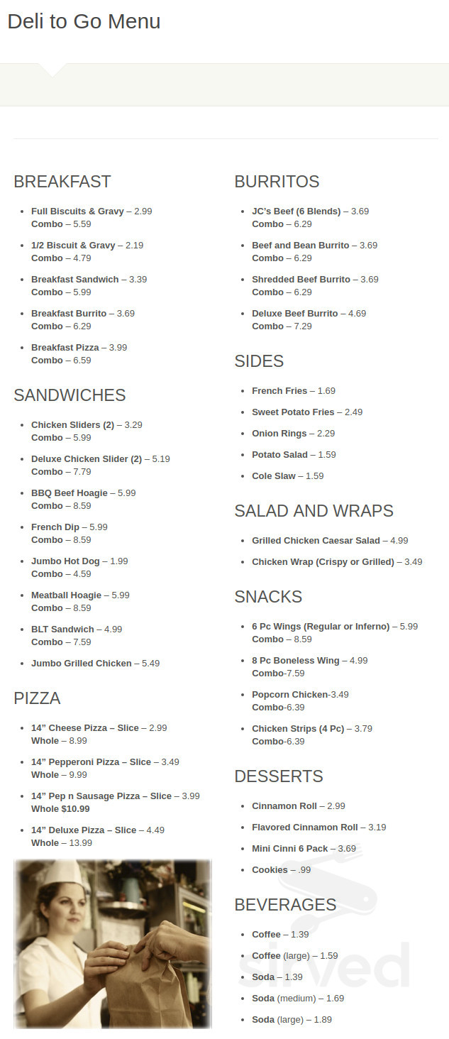 Johnson's Corner menu in Loveland, Colorado, USA