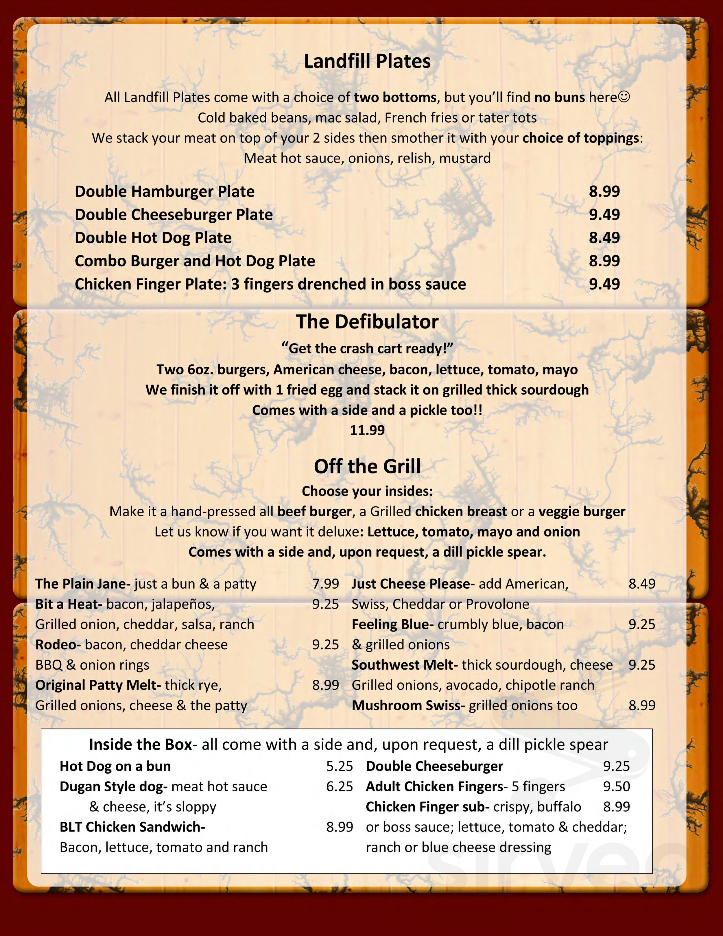 Dugans Country Grill menu in Aurora, New York, USA