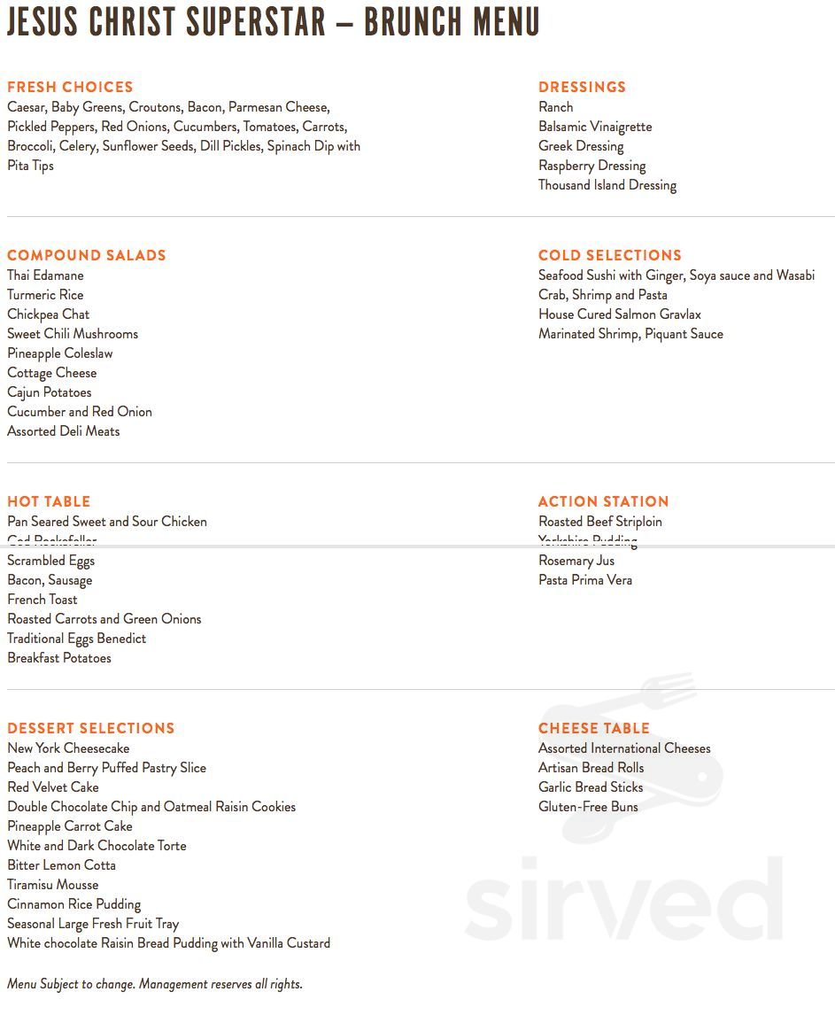Mayfield Dinner Theatre Menu In Edmonton Alberta Canada Mayfield Dinner Theatre Menu In Edmonton Alberta Canada