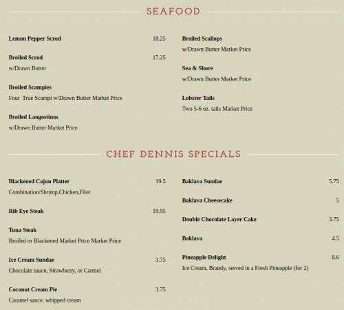 Sparta Steak House & Lounge menu in Canton, Ohio, USA